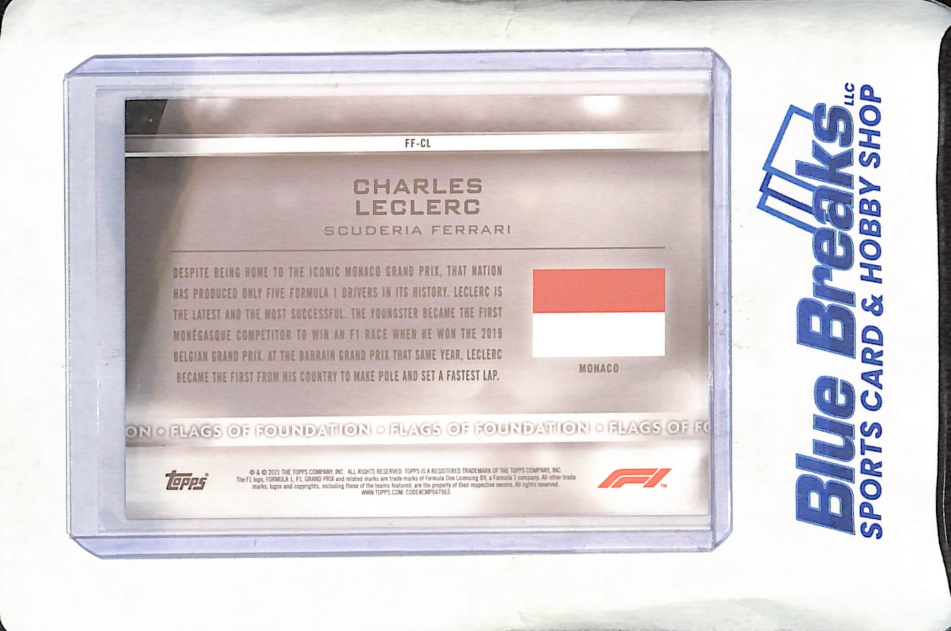 2021 Topps F1 - Charles LeClerc - Flags of Foundation - Scuderia Ferra ...