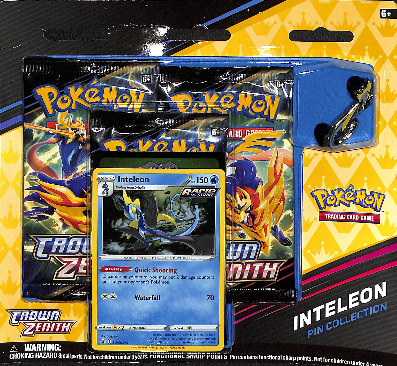 Crown Zenith Pin Collection [Inteleon] [Rillaboom] [Cinderace] – Blue ...