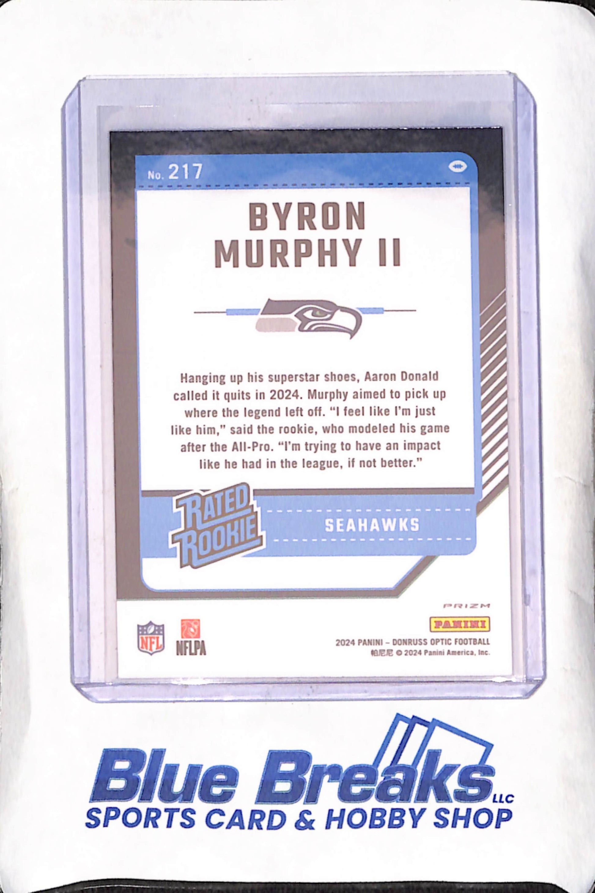 2024 Panini Donruss Optic - Byron Murphy II - Blue Glitter Rated Rooki ...